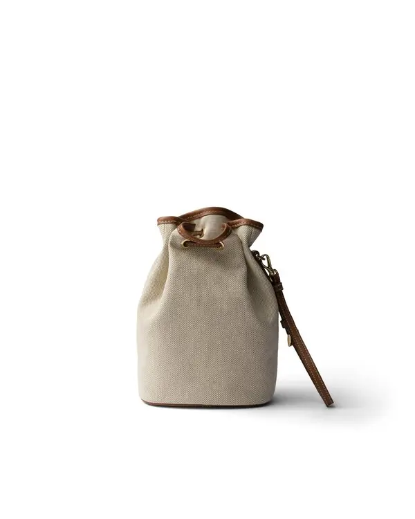 Prada Canvas And Leather Pouch - Beige/cognac