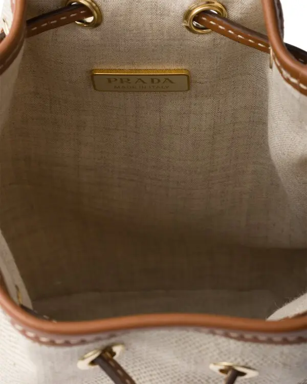 Prada Canvas And Leather Pouch - Beige/cognac