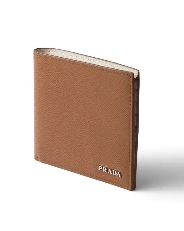 Prada Saffiano Leather Wallet - Leather/talc
