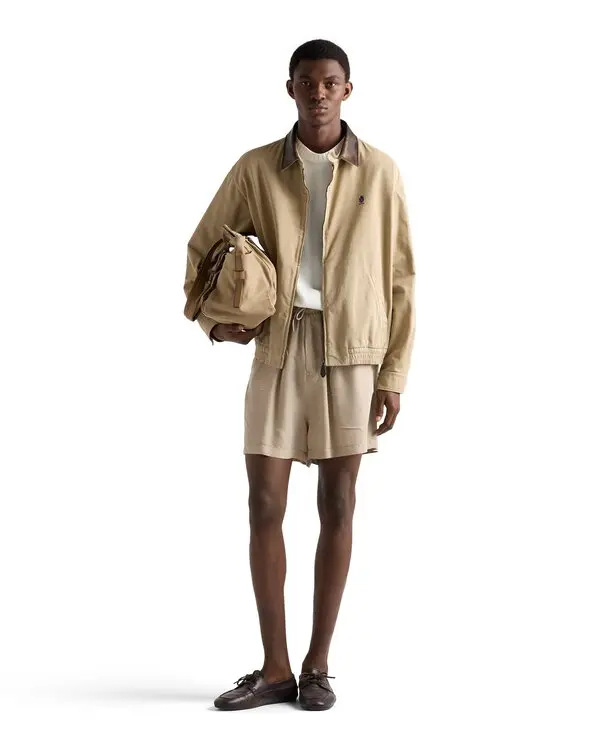 Prada Cotton Jacket With Leather Details - Cord