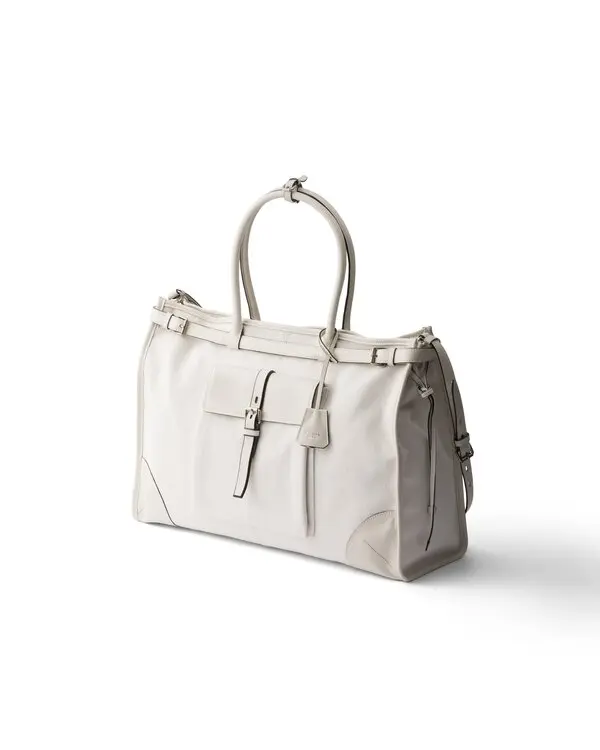 Prada Bonnie Denim And Leather Tote Bag
