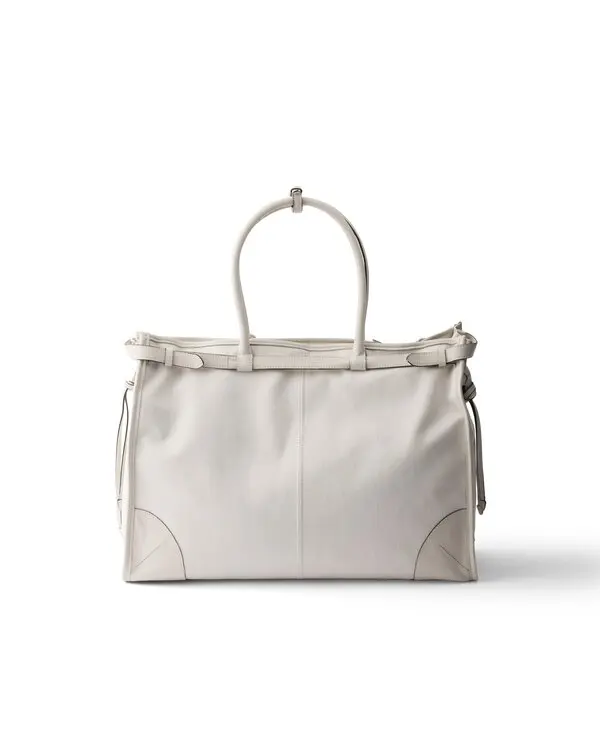 Prada Bonnie Denim And Leather Tote Bag