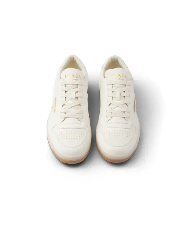 Prada Downtown Nappa Leather Sneakers - Ivory