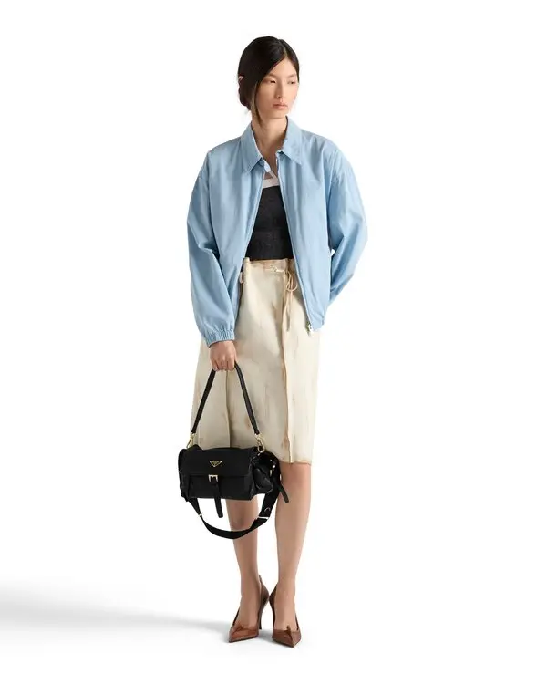 Prada Nappa Leather Shoulder Bag With Flap