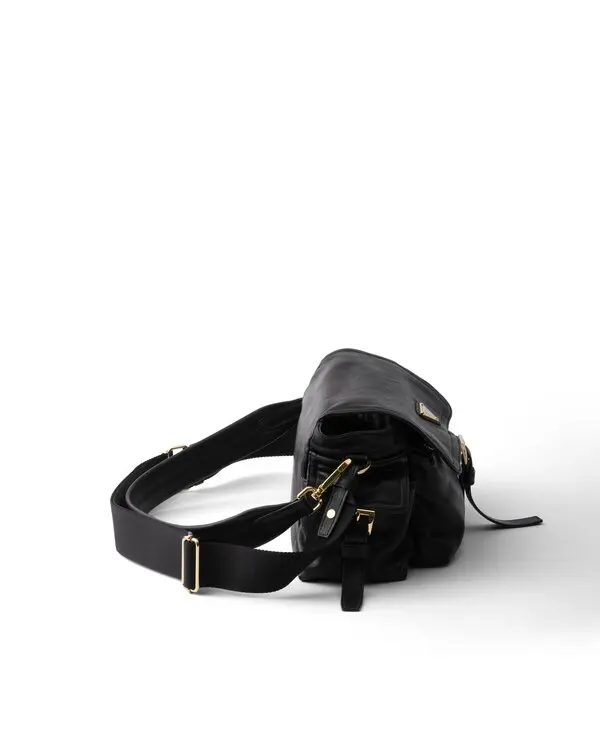 Prada Nappa Leather Shoulder Bag With Flap