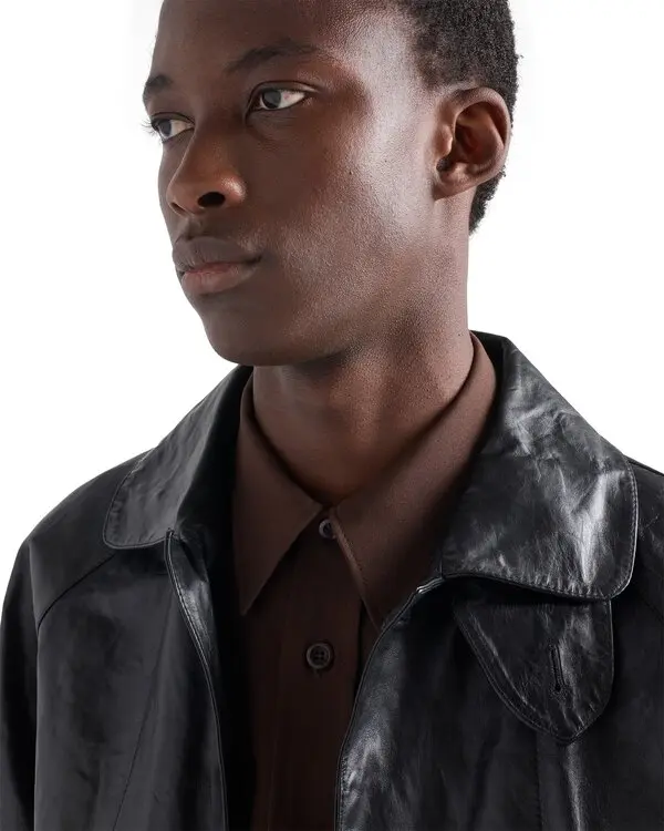 Prada Leather Blouson Jacket - Black