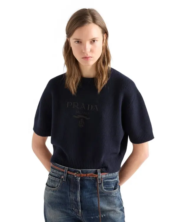 Prada Wool And Cashmere Crew-neck Sweater