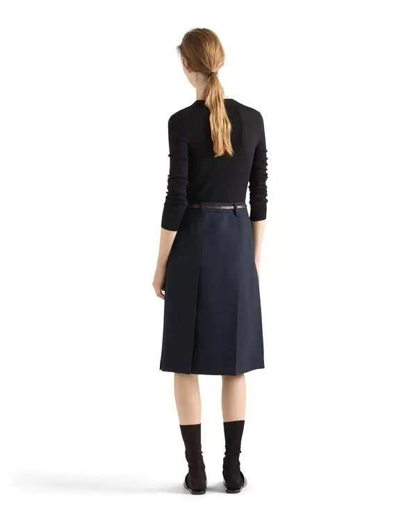 Prada Ribbed Knit Wool Cardigan - Black