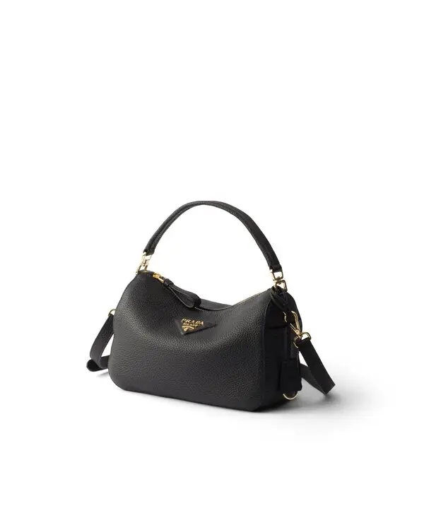 Prada Small Leather Shoulder Bag - Black