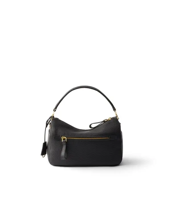 Prada Small Leather Shoulder Bag - Black