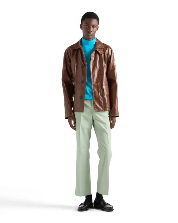 Prada Vintage-look Leather Blouson Jacket