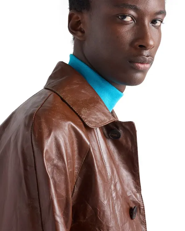Prada Vintage-look Leather Blouson Jacket