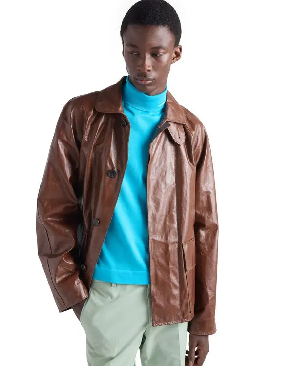 Prada Vintage-look Leather Blouson Jacket