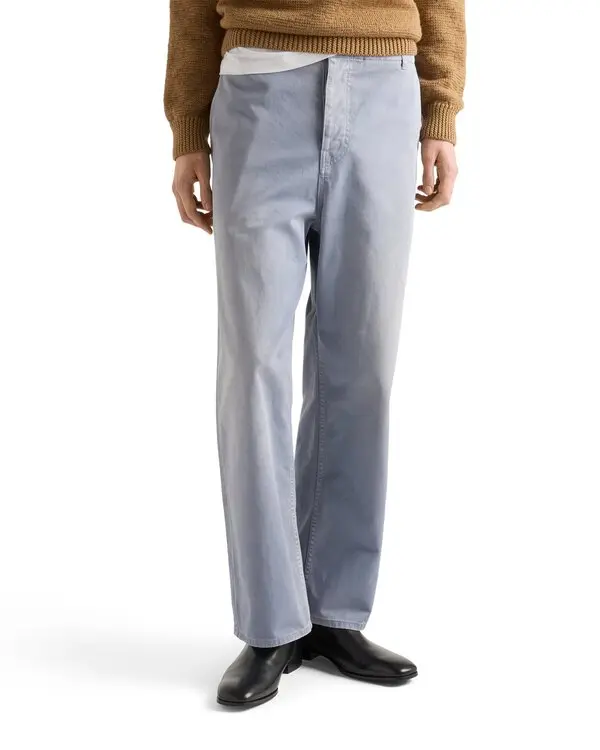 Prada Washed Gabardine Classic Fit Pants - Blue Gray