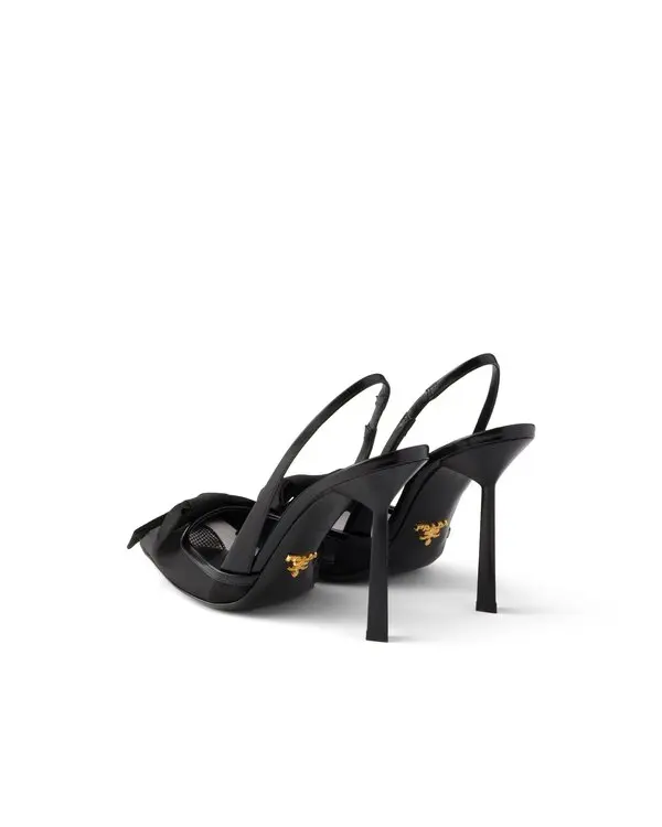 Prada Mesh Slingback Pumps - Black
