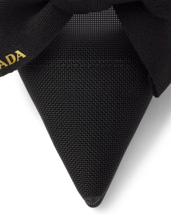 Prada Mesh Slingback Pumps - Black