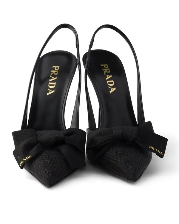 Prada Mesh Slingback Pumps - Black
