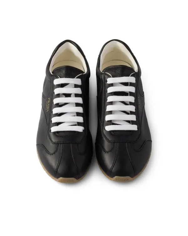 Prada Nappa Leather Sneakers - Black