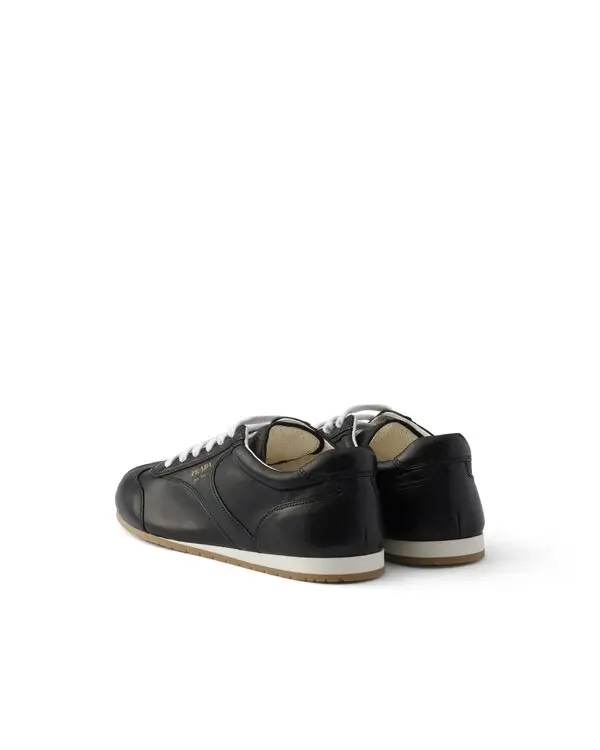 Prada Nappa Leather Sneakers - Black