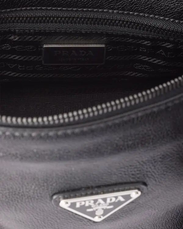 Prada Karin Medium Antiqued Leather Tote Bag - Black