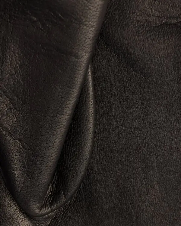 Prada Nappa Leather And Mélange Knit Gloves - Camel/black