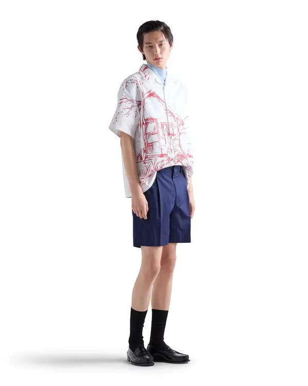 Prada Cotton Bermuda Shorts - Blue