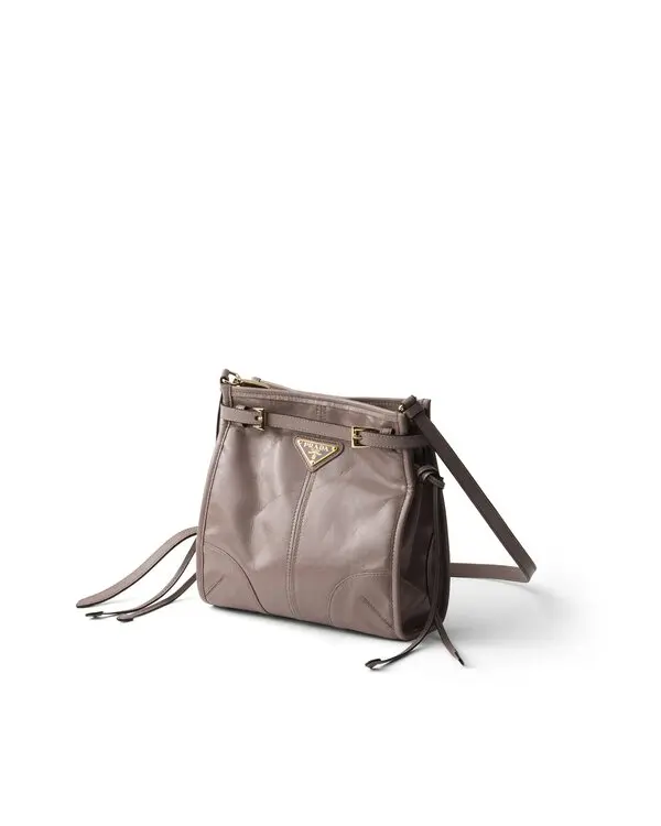 Prada Leather Mini Shoulder Bag - Pewter