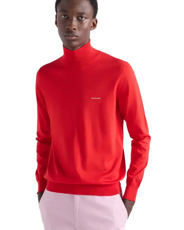 Prada Cotton Mock Turtleneck Sweater