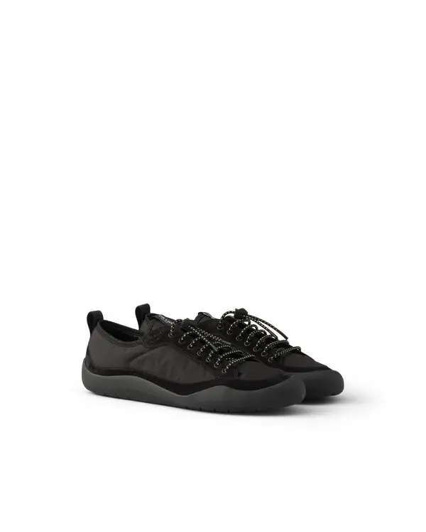 Prada Speedrock Re-nylon And Suede Sneakers - Black