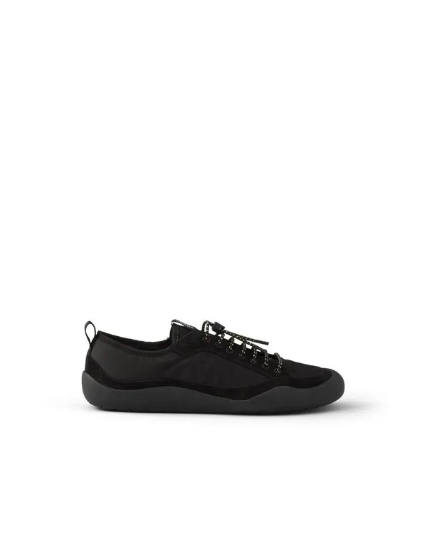 Prada Speedrock Re-nylon And Suede Sneakers - Black