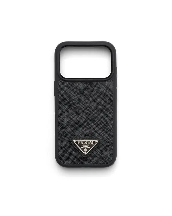 Prada Saffiano Leather Case For Iphone 17 Pro - Black