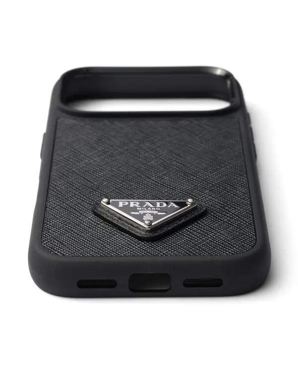Prada Saffiano Leather Case For Iphone 17 Pro - Black