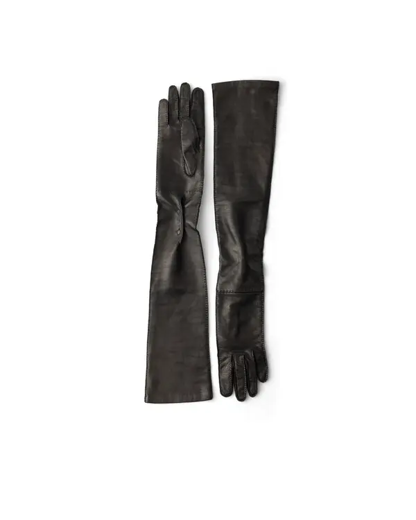 Prada Long Nappa Leather Gloves - Black