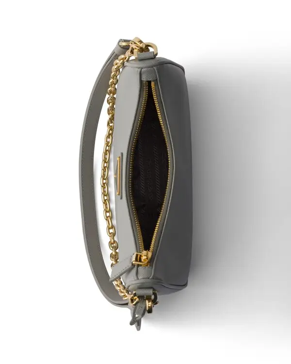 Prada Re-edition Mini Saffiano Leather Bag - Cloudy Gray