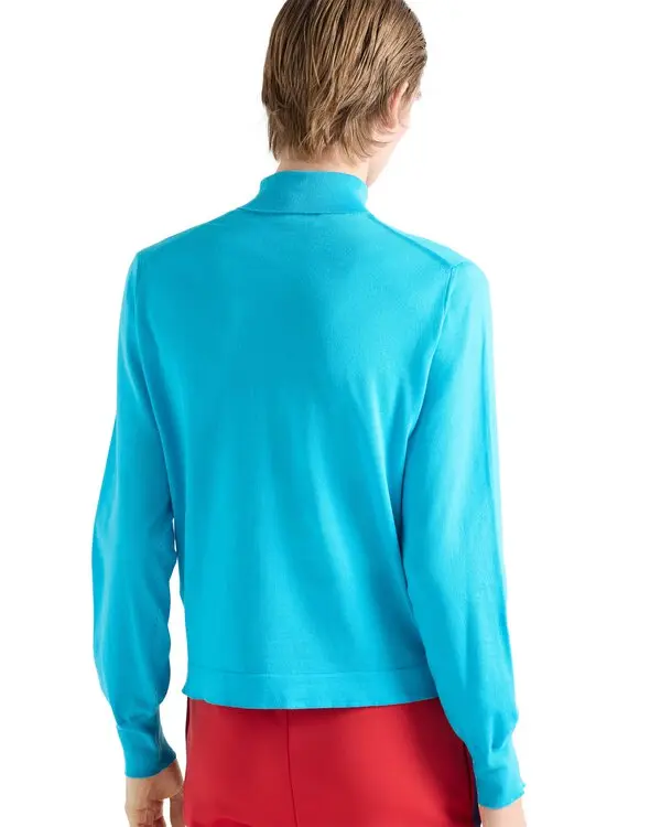 Prada Cotton Turtleneck Sweater - Turquoise