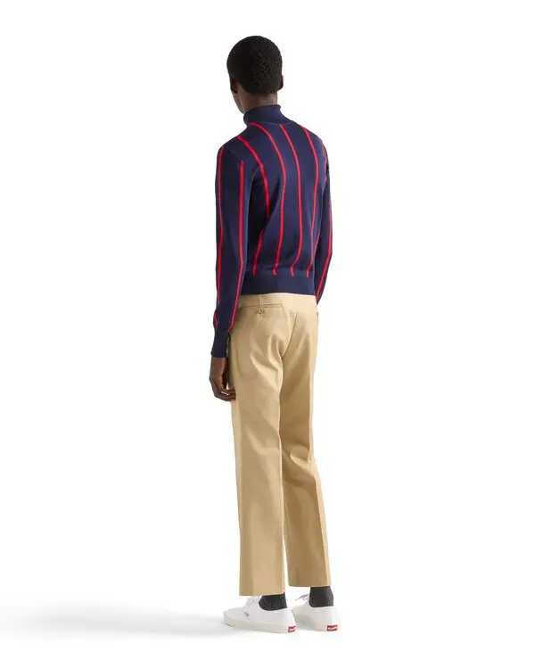 Prada Cotton Turtleneck Sweater - Blue/red