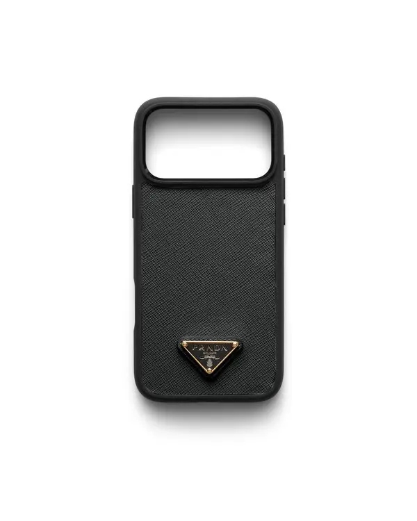 Prada Saffiano Leather Case For Iphone 17 Pro - Black