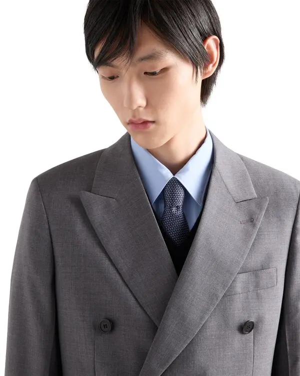 Prada Silk Standard Neck Tie - Navy