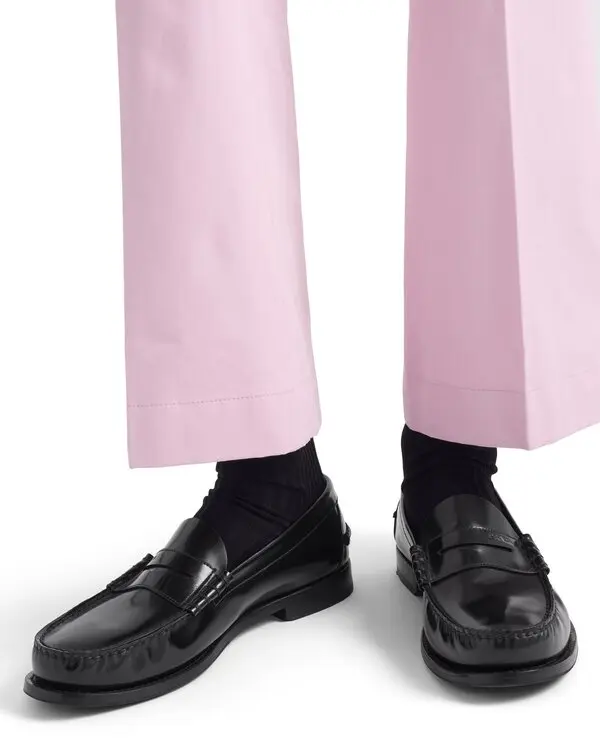 Prada Brushed Leather Loafers - Black