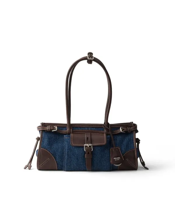 Prada Bonnie Medium Handbag - Blue/coffee