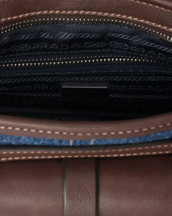 Prada Bonnie Medium Handbag - Blue/coffee