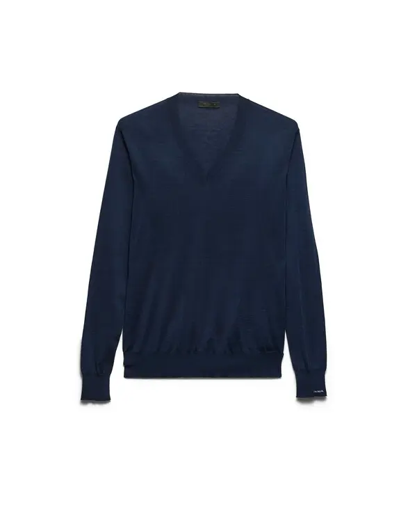 Prada Cotton V-neck Sweater