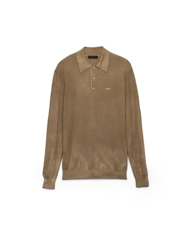 Prada Wool And Silk Polo Sweater