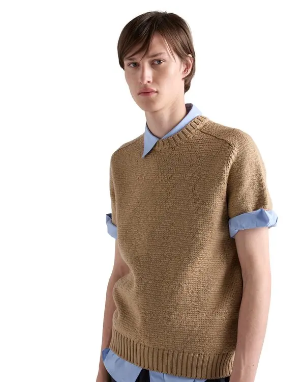 Prada Short-sleeve Wool Sweater
