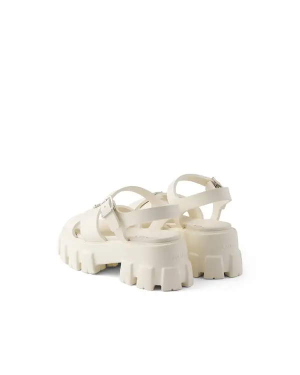 Prada Monolith Rubber Sandals - Ivory