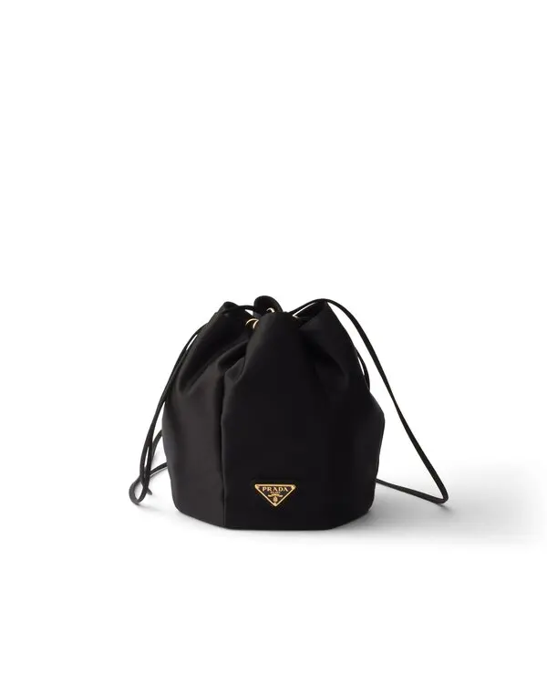 Prada Satin Mini Bucket Bag - Black