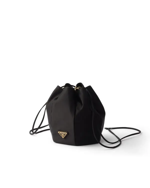 Prada Satin Mini Bucket Bag - Black