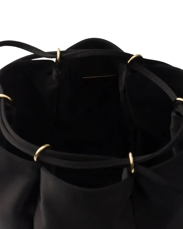 Prada Satin Mini Bucket Bag - Black