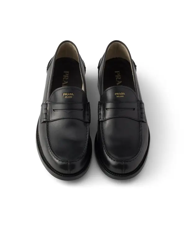 Prada Leather Loafers - Black