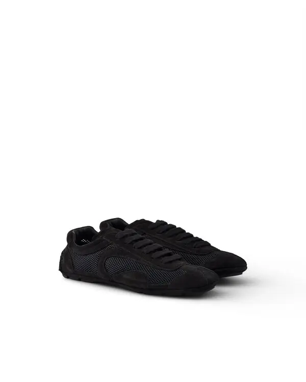 Prada Montecarlo Re-edition 2005 Suede And Mesh Sneakers